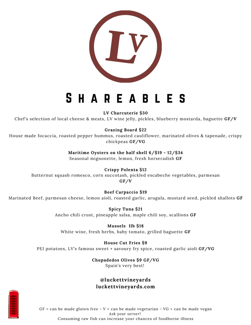 Bistro Menus - Luckett Vineyards