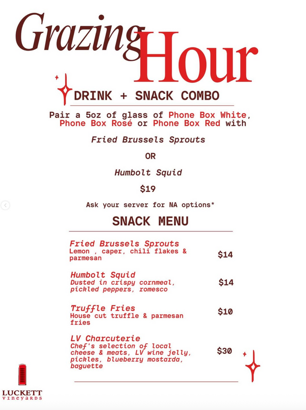 Bistro Menus - Luckett Vineyards